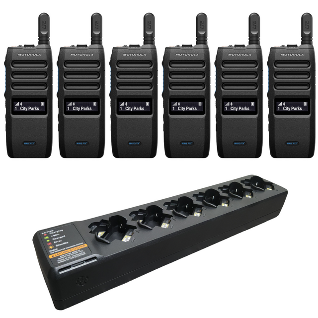 Motorola TLK110 6 Pack Bundle with Multi-Unit Charger | Nationwide PTT ...