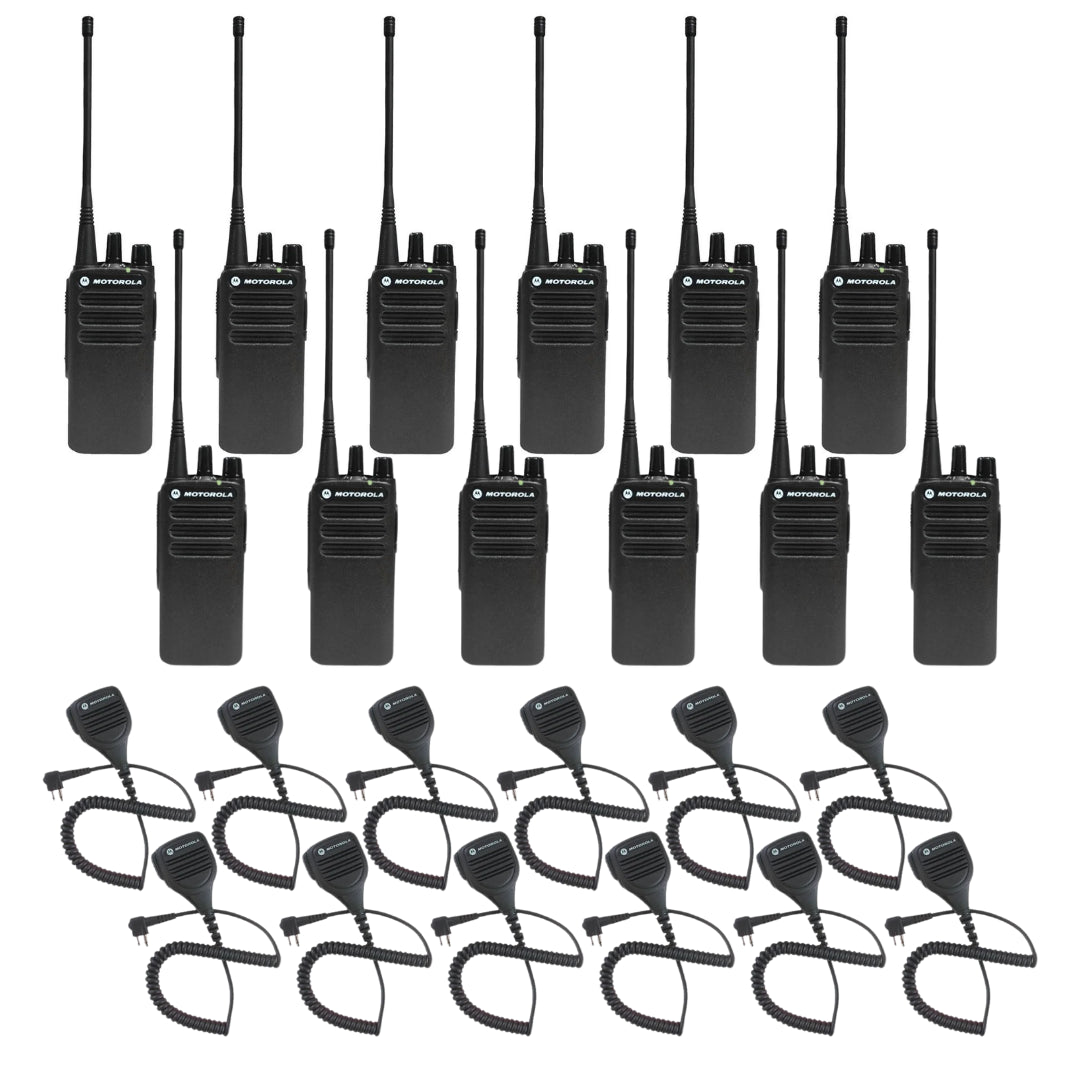 Motorola CP100d Non-Display 12 Pack Bundle with Speaker Microphones ...