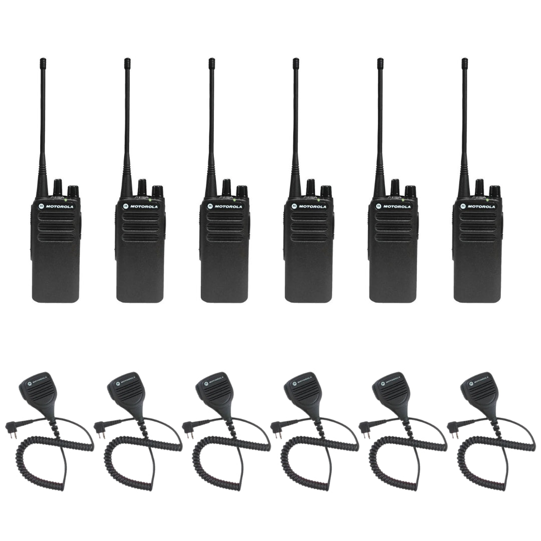 Motorola CP100d Non-Display 6 Pack Bundle with Speaker Microphones ...